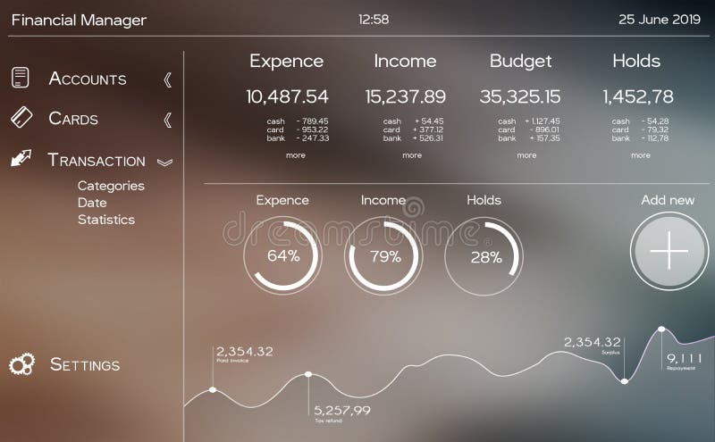 Financial Analysis Application with Many Comparisons Stock Illustration ...