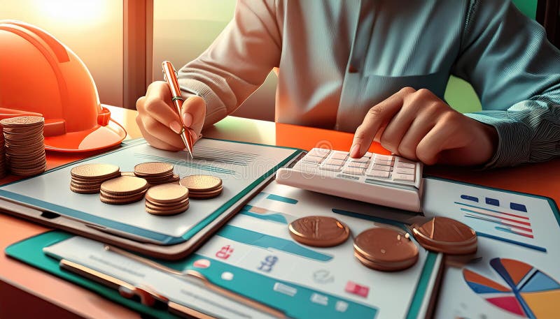 Financial Analysis and Calculation Stock Illustration - Illustration of ...