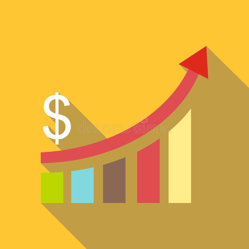 Financial Analysis Chart Icon, Flat Style Stock Vector - Illustration ...