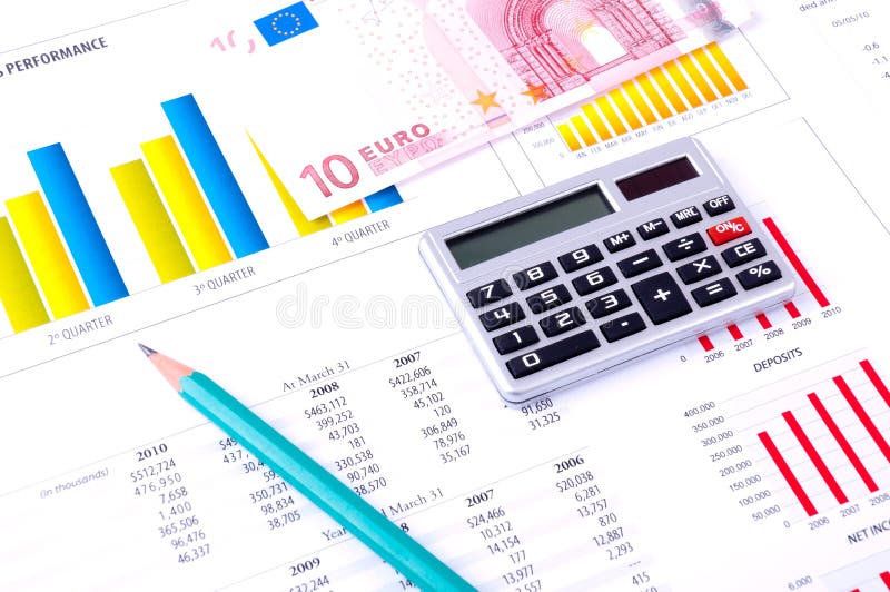 Financial Analysis with Charts and Money Stock Image - Image of green ...