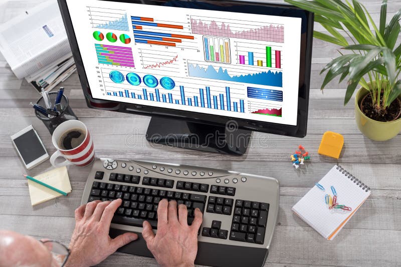 Financial Analysis Concept on a Computer Stock Photo - Image of growth ...