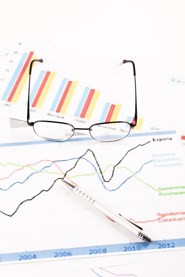 Financial Analysis Graphs on Desk Stock Image - Image of analysis ...