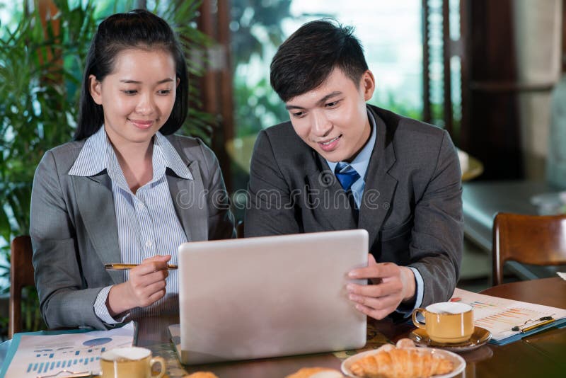 Financial Analysis on Lunch Stock Image - Image of busy, asian: 32672645