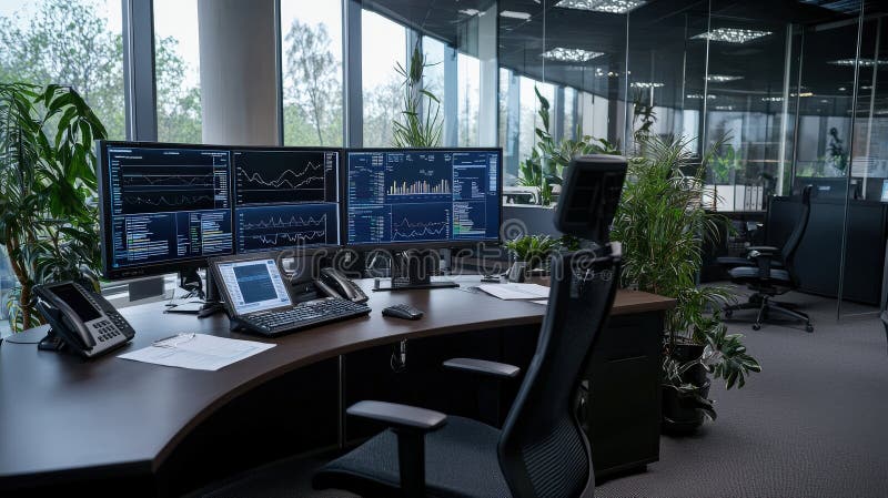 Financial Analysis in a Modern Office Urban Environment Digital ...