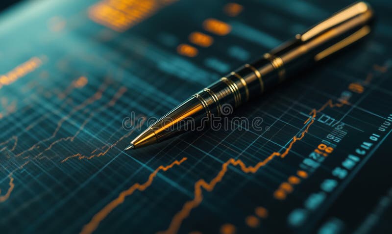 Financial Analysis Pen Stock Market Graph Data Visualization Stock ...