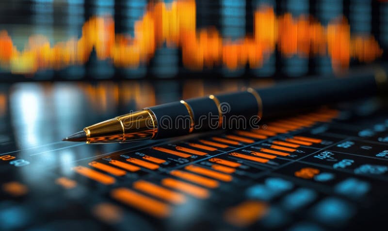 Financial Analysis in Progress with Pen and Market Data Visualizations ...