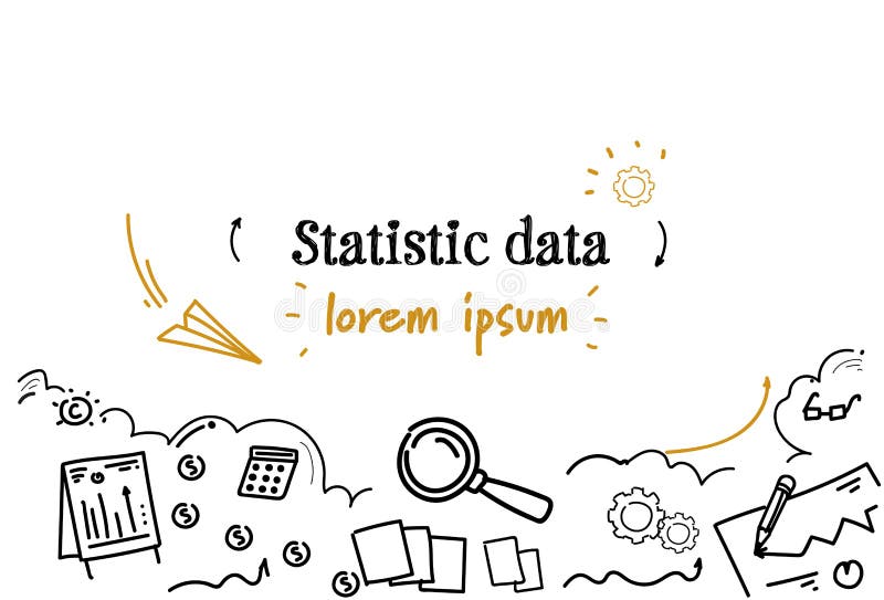 Statistic doodle stock vector. Illustration of currency - 100040561