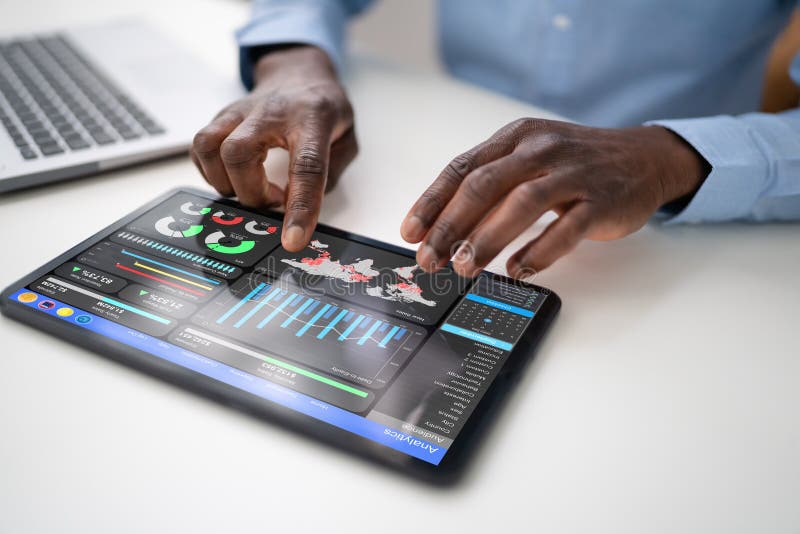 Financial Analyst Using Analytics Technology Stock Photo - Image of ...