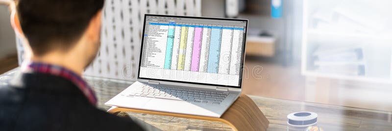 Financial Analyst Using Spreadsheet Software Stock Photo - Image of ...