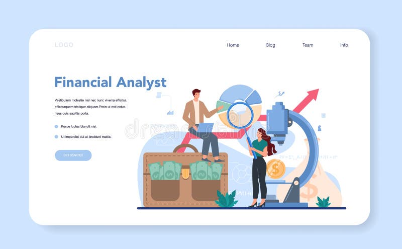 Financial Analyst Web Banner or Landing Page. Business Character Stock ...