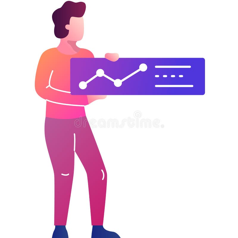 Financial Analyst at Work Flat Vector Icon Stock Vector - Illustration ...