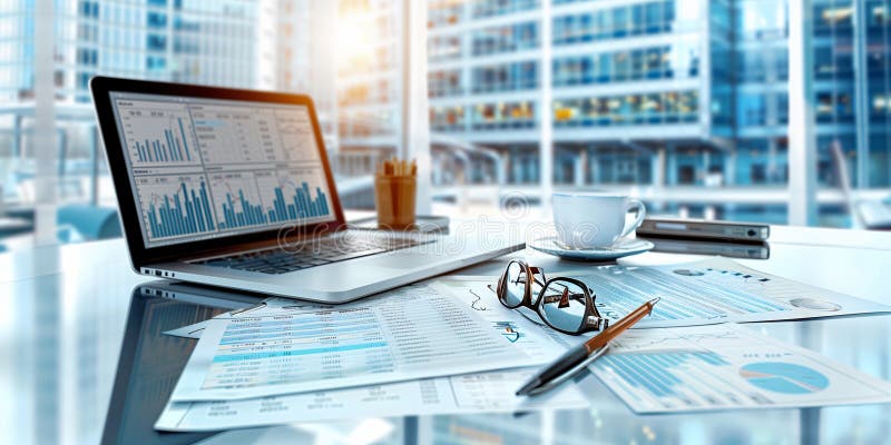 Financial Analyst is Working with Charts and Data Stock Illustration ...