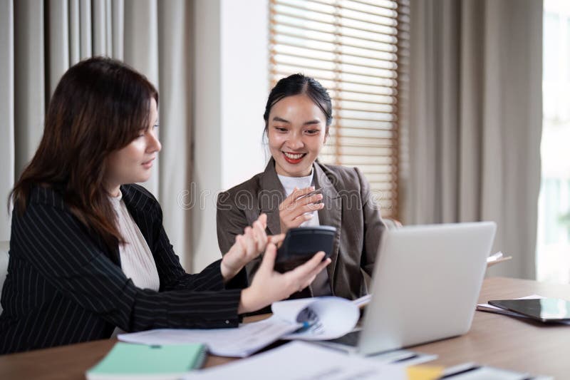 Financial Analysts Collaborating on Digital Budget Management ...