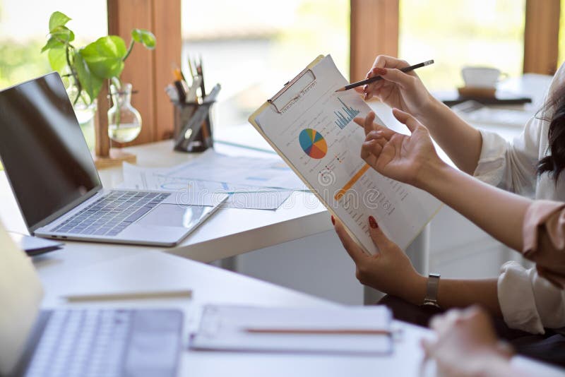 Financial Analysts Team Recheck Their Financial Report Paperwork Stock ...