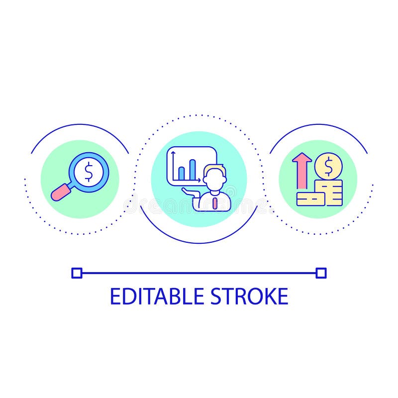 Financial Analytics for Business Loop Concept Icon Stock Vector ...