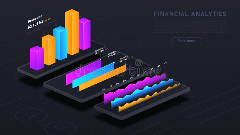 Financial Analytics Concept Stock Vector - Illustration of graph ...