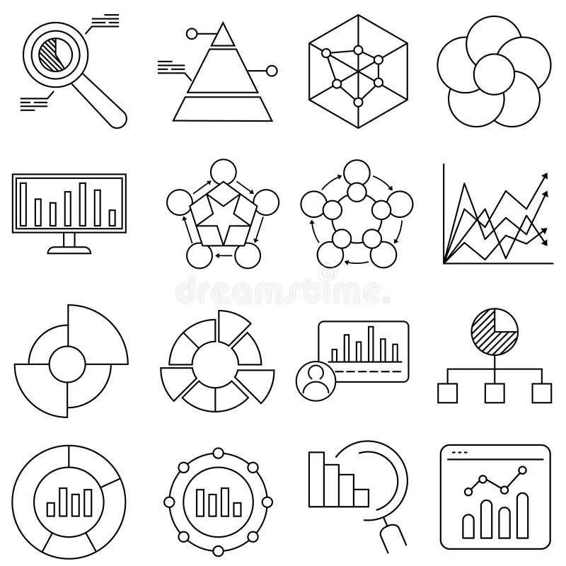 Financial Analytics Icon Vector Set. Economy Illustration Sign ...