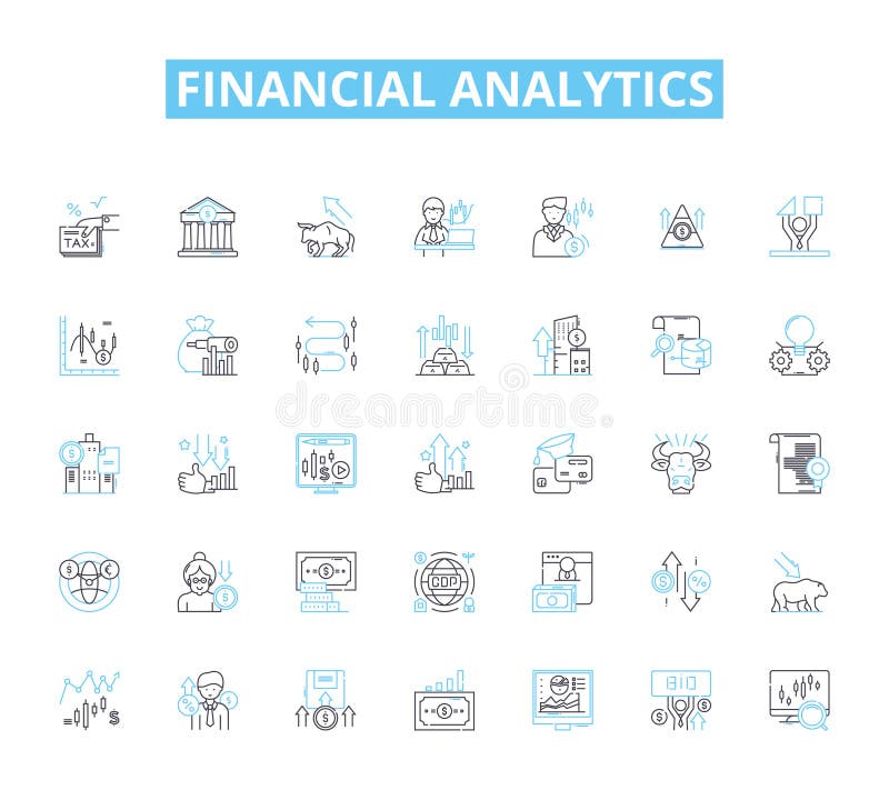 Financial Analytics Linear Icons Set. Revenue, Profitability ...