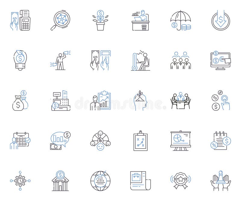 Financial Analytics Line Icons Collection. Statistics, Forecasting ...
