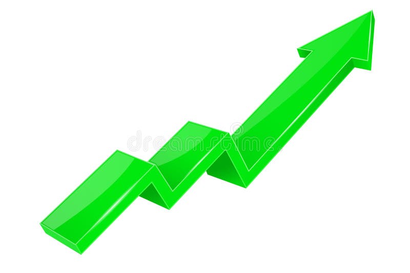 Financial Arrow. Up Green Shiny 3d Graph Stock Vector - Illustration of ...