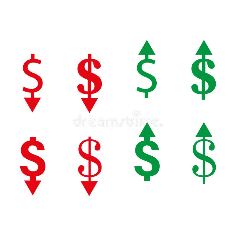 Financial Arrows with Dollar Signs. Market Trend Indicators. Increase ...