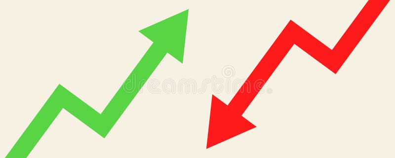 Financial Arrows Up and Down. Green and Red Arrow. Increase and Decrease Stock Illustration ...