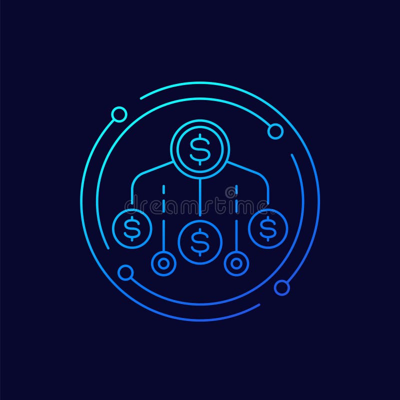 Financial Assets, Income Sources Icon, Line Design Stock Vector ...