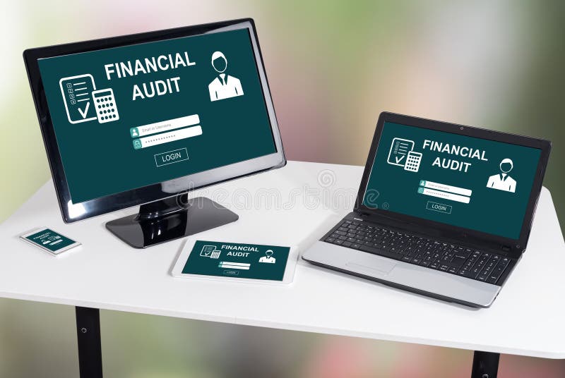 Financial Audit Concept on Different Devices Stock Image - Image of ...