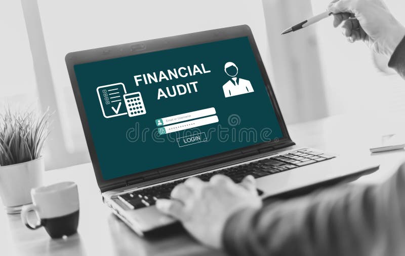 Financial Audit Concept on a Laptop Screen Stock Image - Image of ...