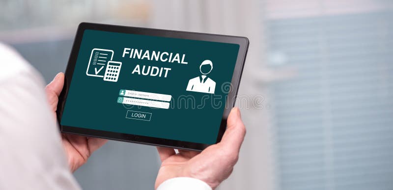 Financial Audit Concept on a Tablet Stock Image - Image of data, budget ...