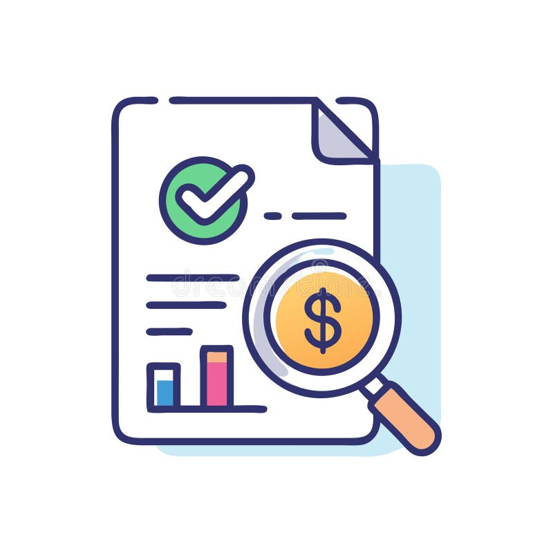 Financial Audit Icon for Compliance Stock Vector - Illustration of ...