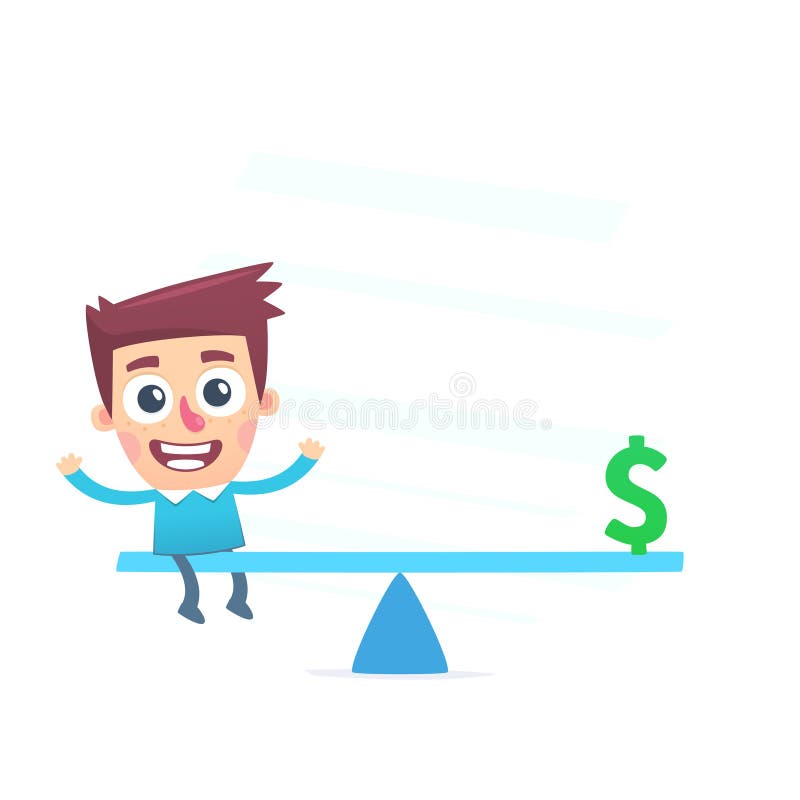 Financial Balance with Dollar Sign on White Stock Illustration ...