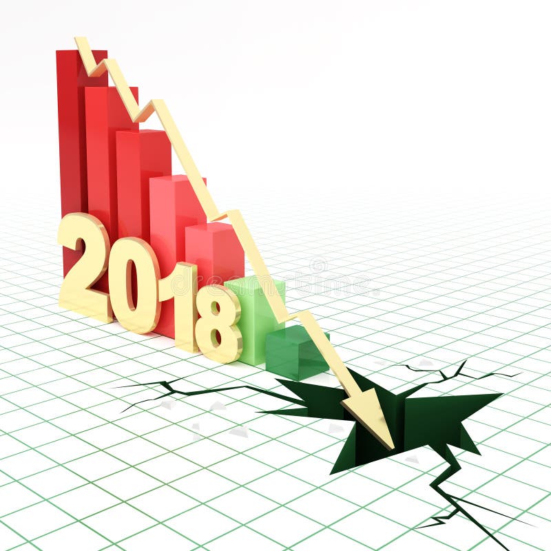 2018 Financial Bar Graph Going Down Stock Illustration - Illustration ...