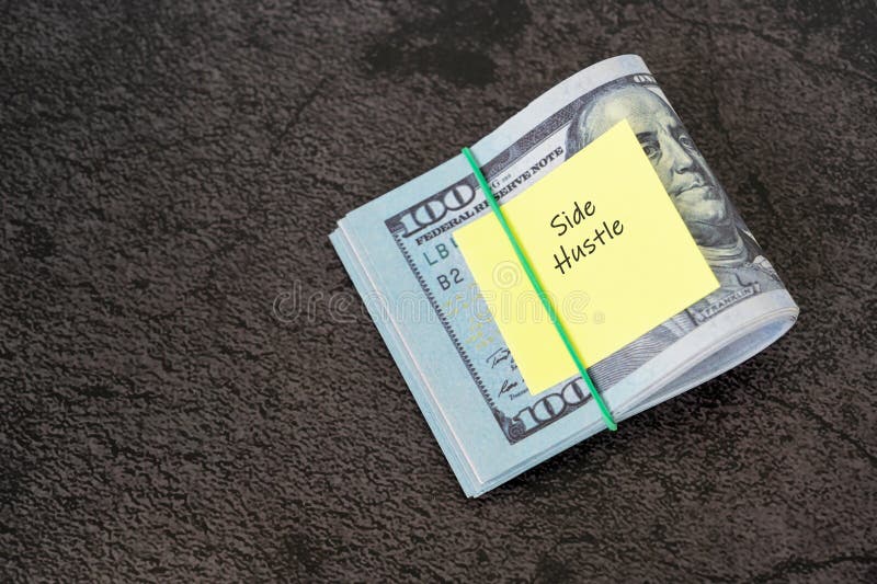 Financial Bills and Adhesive Note with Text - Side Hustle Stock Photo ...