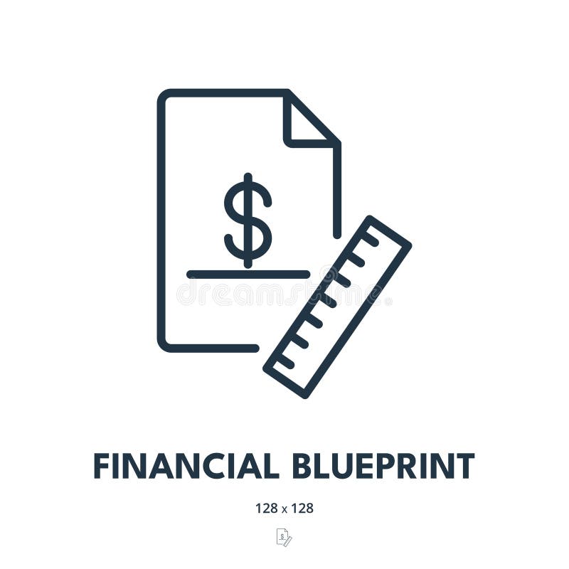 Financial Blueprint Icon. Finance, Plan, Project. Editable Stroke ...