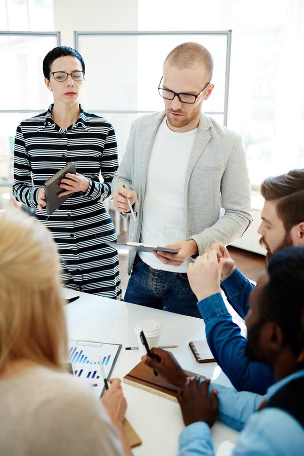 Financial briefing stock image. Image of economist, trader - 80671319