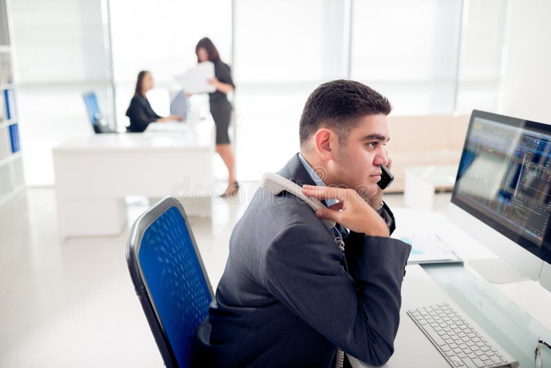 Financial broker stock image. Image of financial, telephone - 62127409