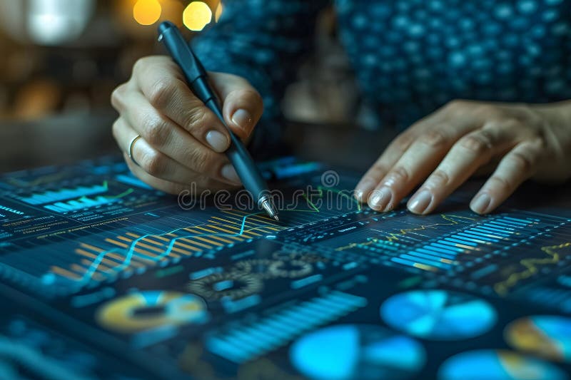 Financial, Business Analytics Concept, Business Man Hand with Focused ...