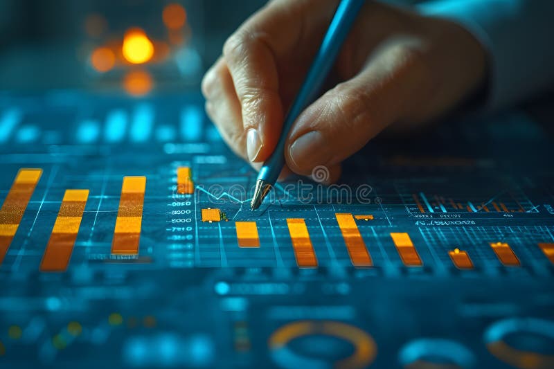 Financial, Business Analytics Concept, Business Man Hand with Focused ...