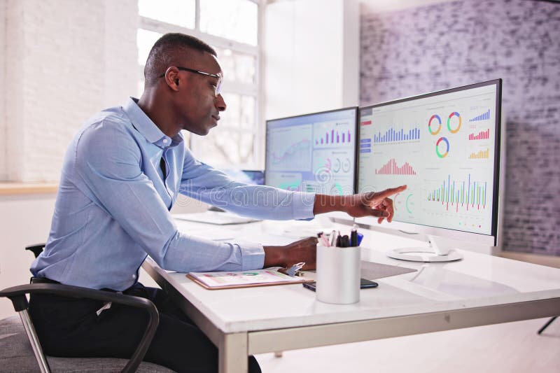 Financial Business Analytics Data Dashboard Stock Image - Image of ...