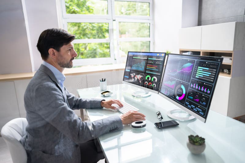 Financial Business Analytics Data Dashboard Stock Image - Image of ...