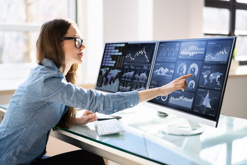 Financial Business Analytics Data Dashboard Stock Image - Image of ...