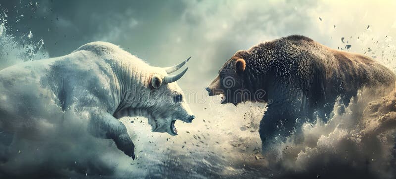 Financial and Business Bull Vs Bear Concept Trader Background - Ai ...