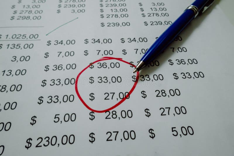 Financial Business Calculation with Blue Pen. Number Concept Stock ...