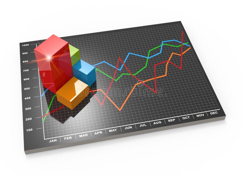 Financial Business Chart and Graphs Stock Illustration - Illustration ...