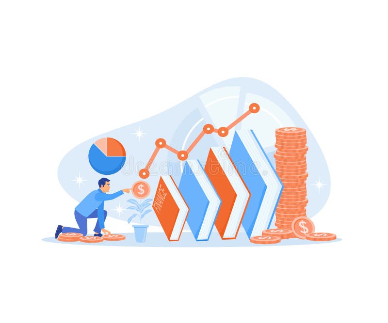 Financial and Business Education. Businessman Analyzing and Developing ...