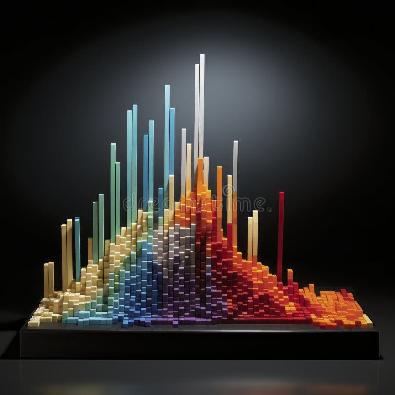 Financial Business Graph and Chart Concept , Toy Blocks Color Material ...