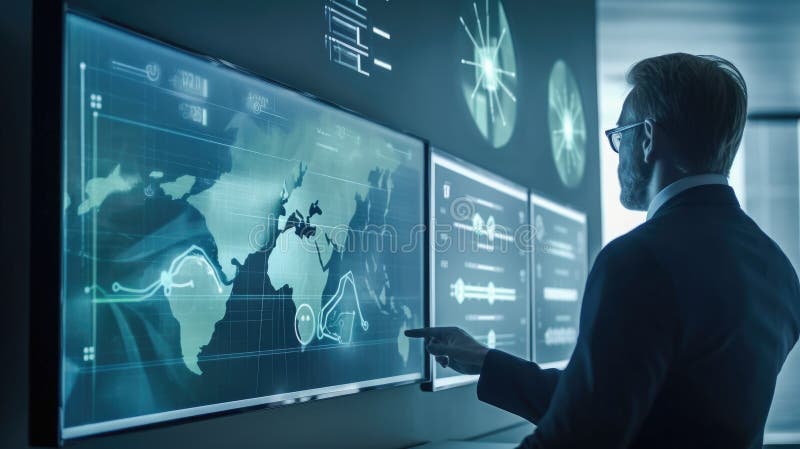 Financial Business Management Technology Dashboard Finance Data Analytics Graphs Generative AI ...