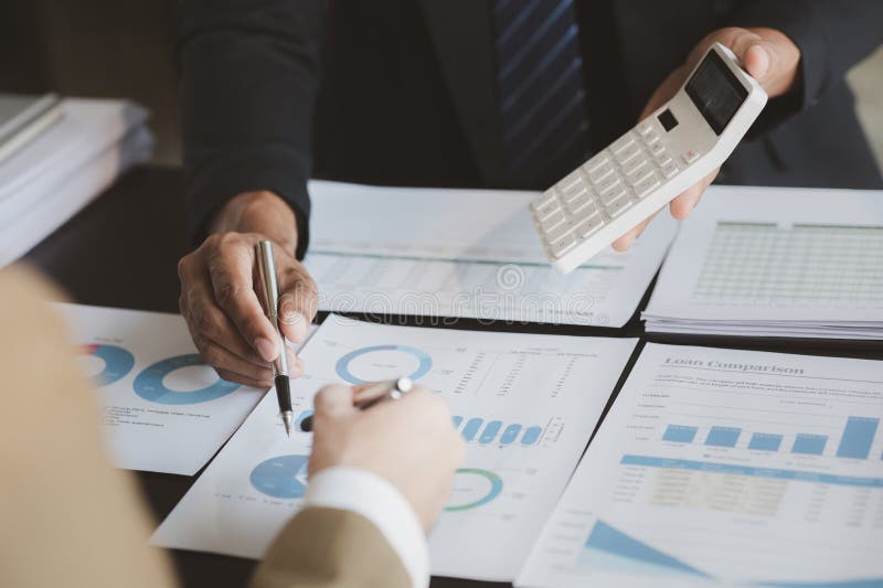 Financial Business Plan Meeting Take Notes in a Notebook with a Pen ...