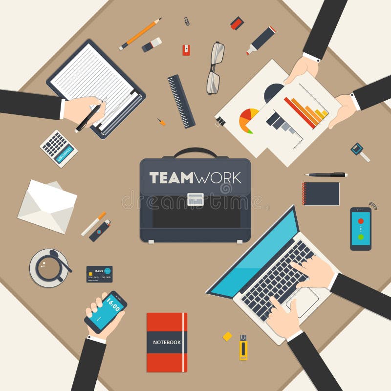 Financial and Business Teamwork Stock Vector - Illustration of graph ...